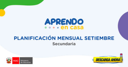 PLANIFICACIÓN MENSUAL DE SEPTIEMBRE | Ministerio de Educación