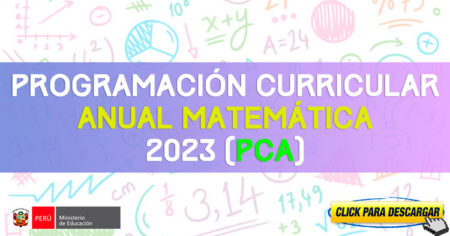 PROGRAMACIÓN CURRICULAR ANUAL MATEMÁTICA 2023 (PCA) | Ministerio de Educación
