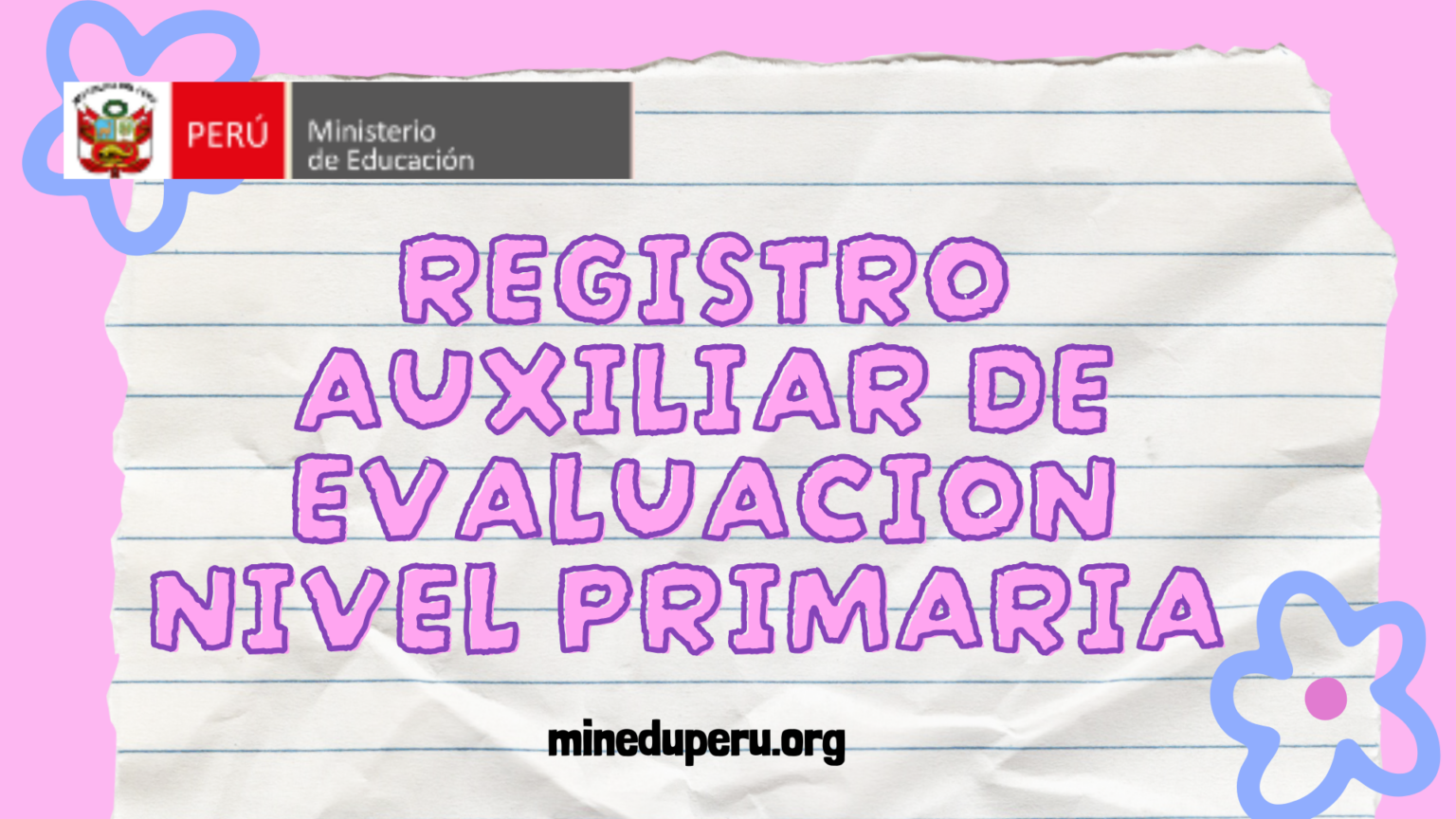 REGISTRO AUXILIAR DE EVALUACION NIVEL PRIMARIA | Ministerio de Educación