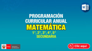 Programación Curricular Anual MATEMÁTICA 2020 | Ministerio de Educación